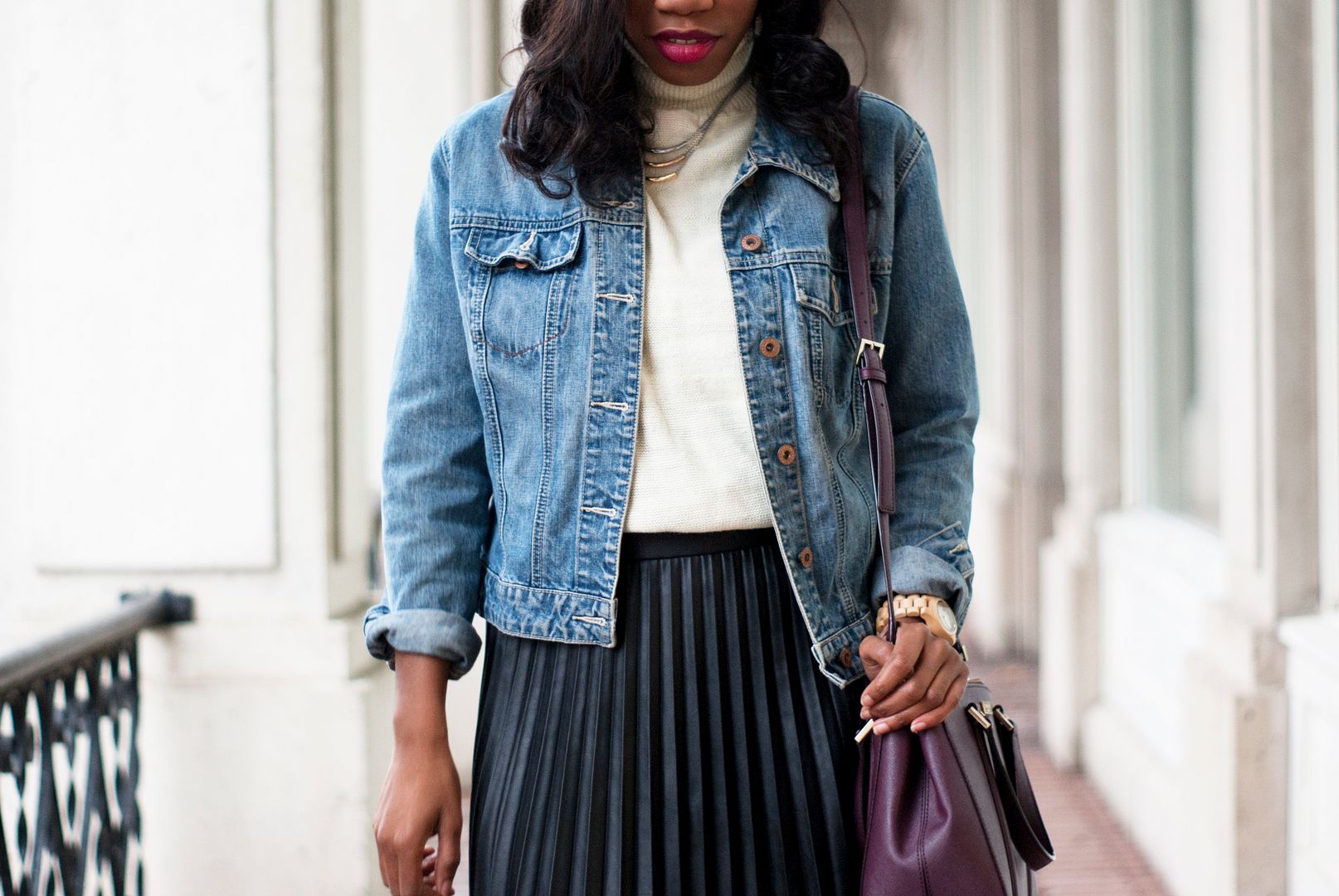 Denim Jacket and The Pleated Skirt + Four Things I Learned from Blogging - Sincerely Miss J